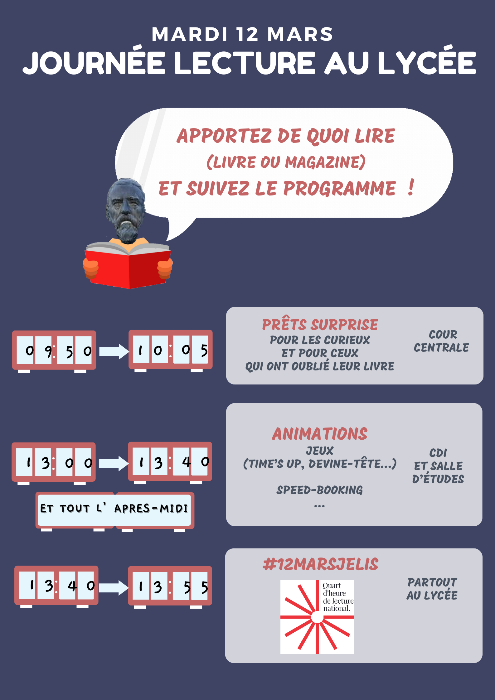 Journée et quart d'heure lecture mardi 12 mars - CDI - Lycée Général ...